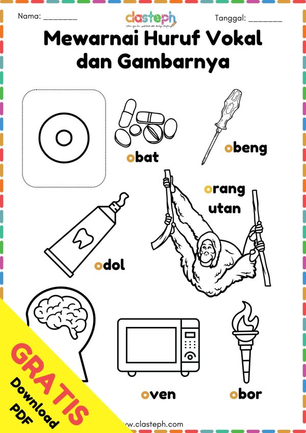 Worksheet Membaca Huruf Vokal – Clasteph