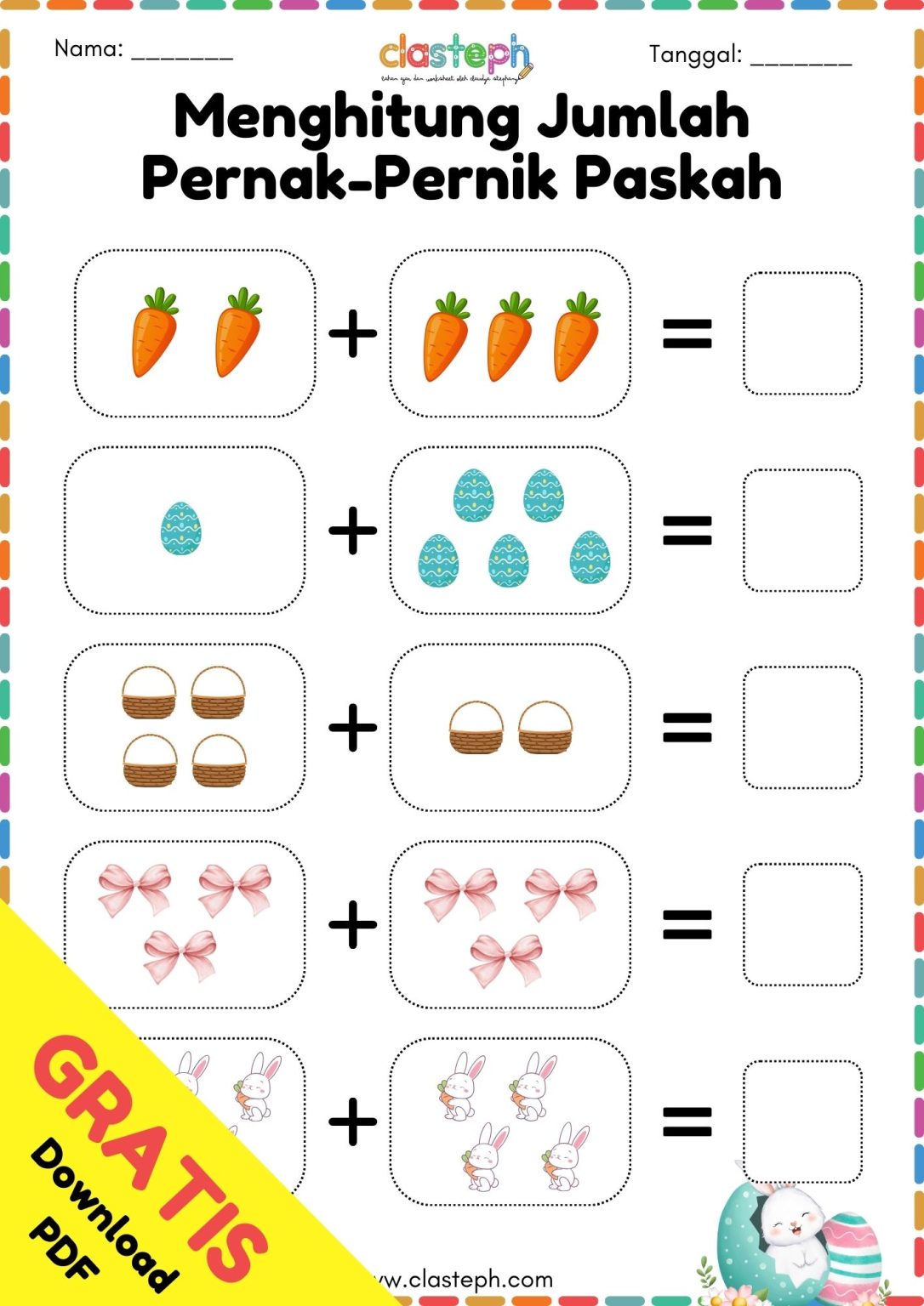 Worksheet Calistung Spesial Paskah – Clasteph